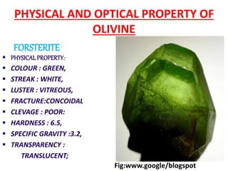 Olivine description of minerals | PPTX