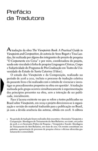 O Livro dos Viewpoints - Anne Bogart e Tina Landau | PDF