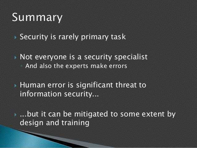 Human Error in Cyber Security
