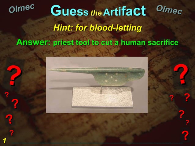 Olmec guesstheartifactgameengagingpp twithpicturescluesanswers | PPT