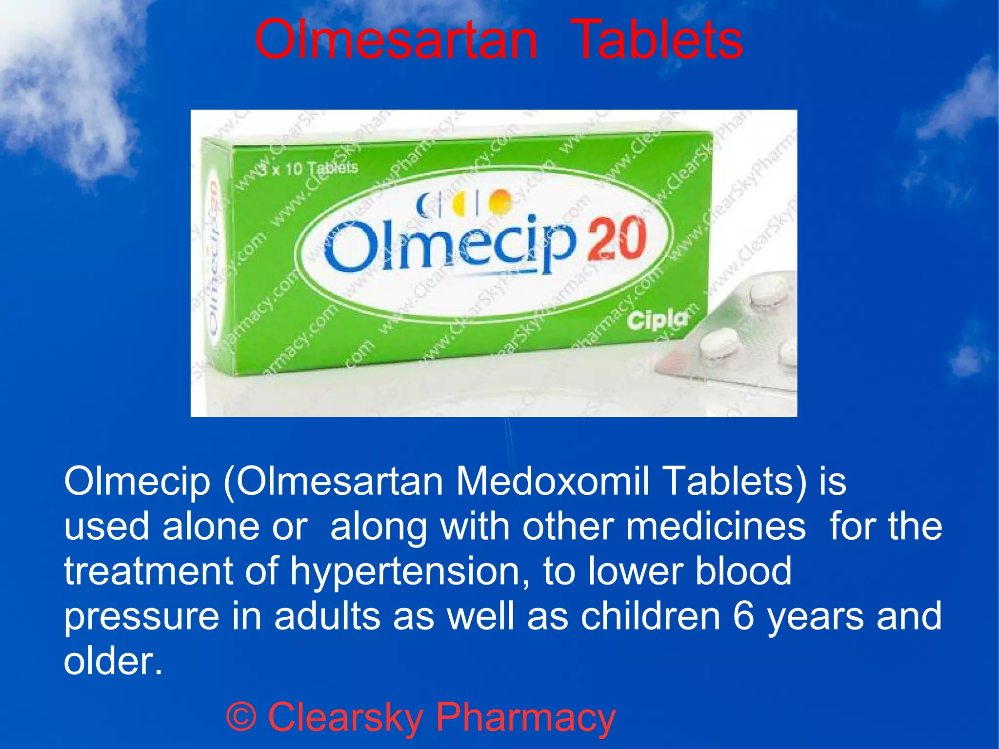 Olmecip (Olmesartan Medoxomil Tablets) | ODP