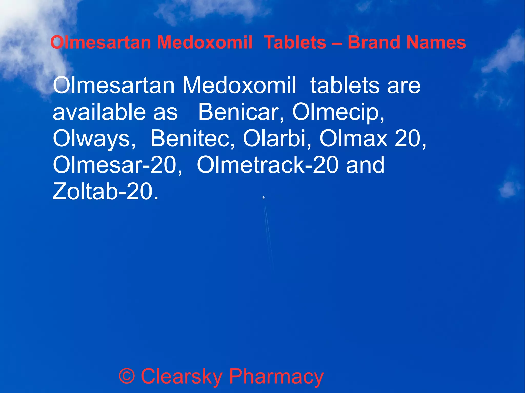 Olmecip (Olmesartan Medoxomil Tablets) | ODP