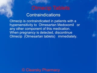 Olmecip (Olmesartan Medoxomil Tablets) | ODP