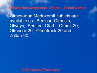 Olmecip (Olmesartan Medoxomil Tablets) | ODP
