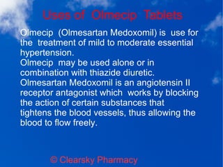 Olmecip (Olmesartan Medoxomil Tablets) | ODP