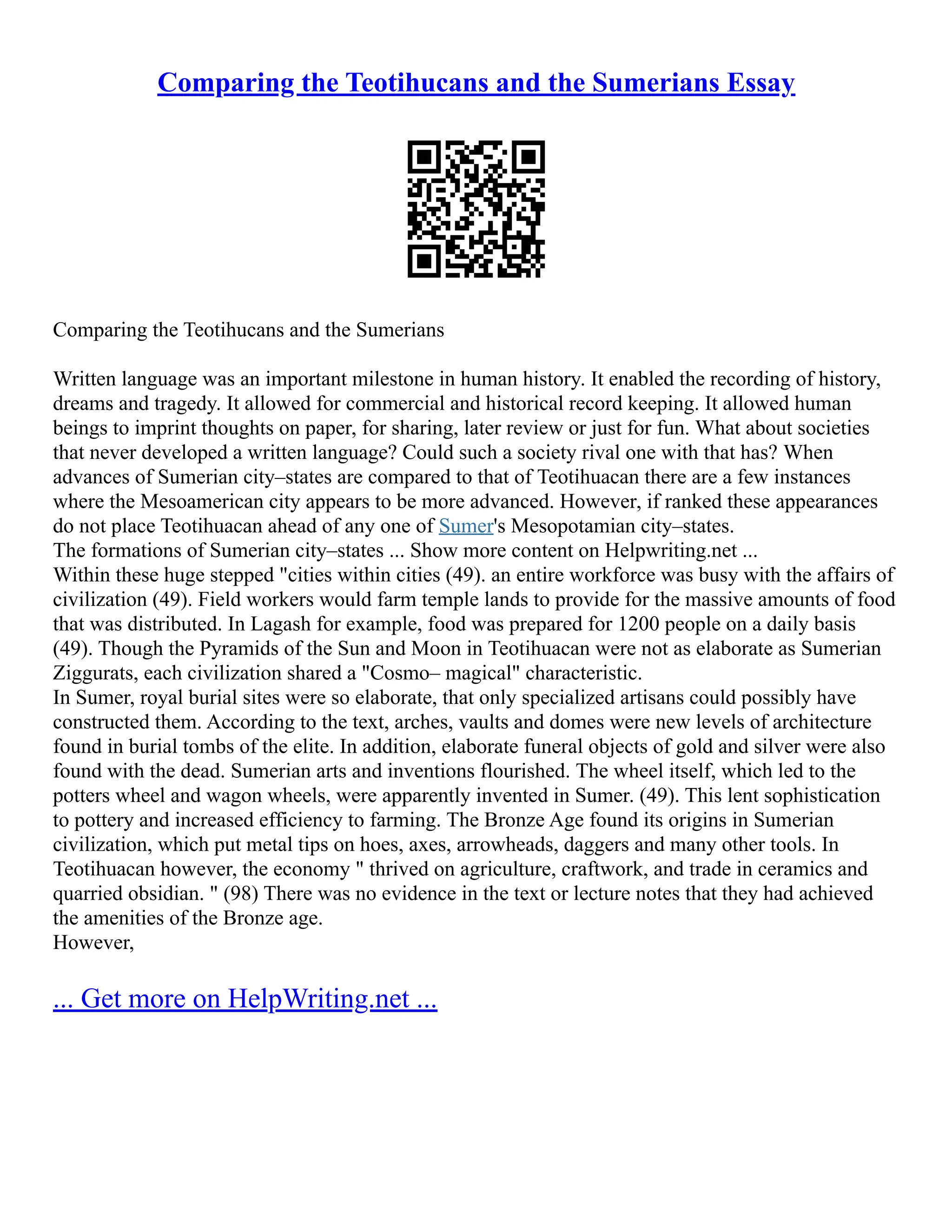 Olmec Vs Teotihuacan Culture Analysis | PDF