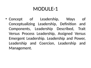 organization leadership power point presentation | PPTX
