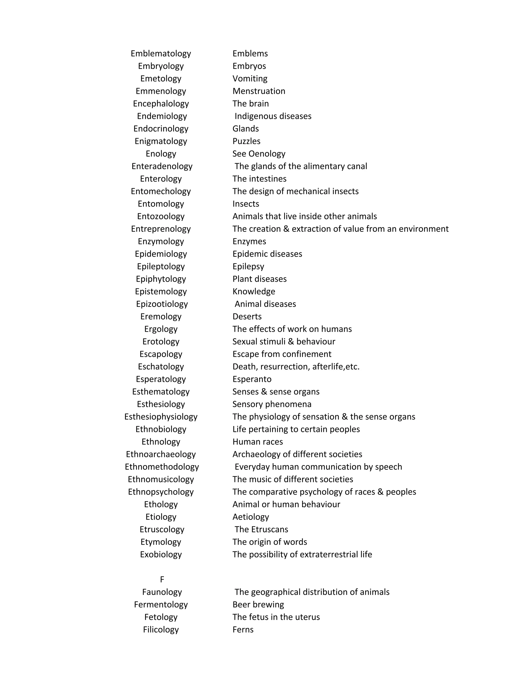 The '-Ologies' dictionary | PDF