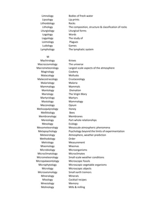 The '-Ologies' dictionary | PDF