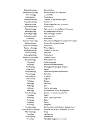 The '-Ologies' dictionary | PDF