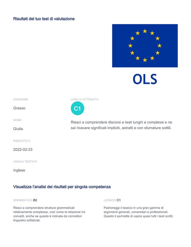 OLS - Giulia Grasso | PDF