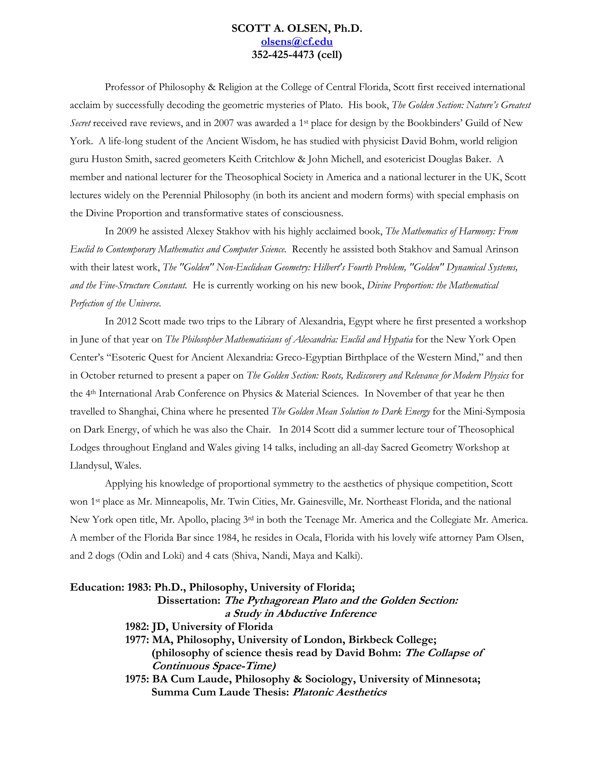 Scott Olsen, Ph.D. | PDF | Science