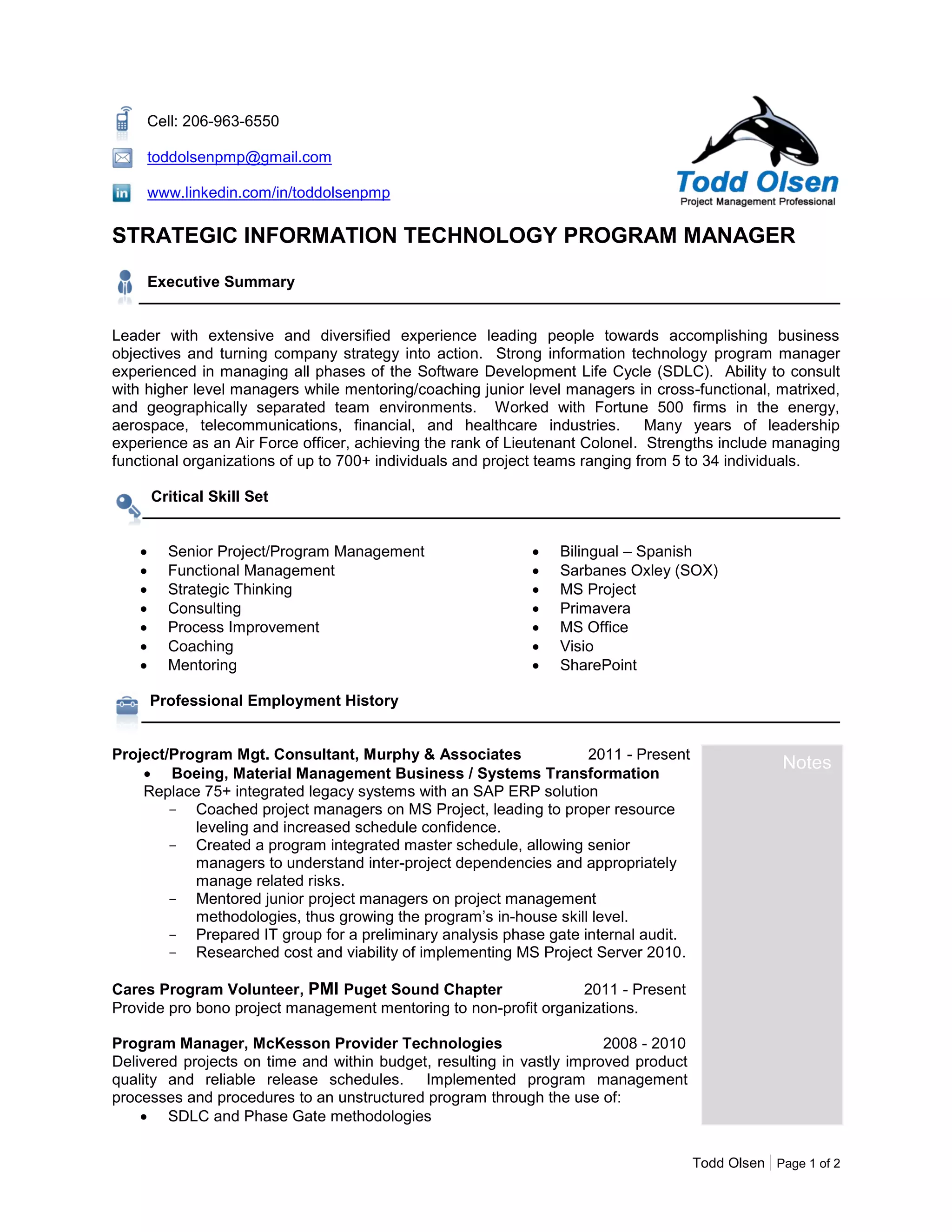 Resume of Todd Olsen | PDF