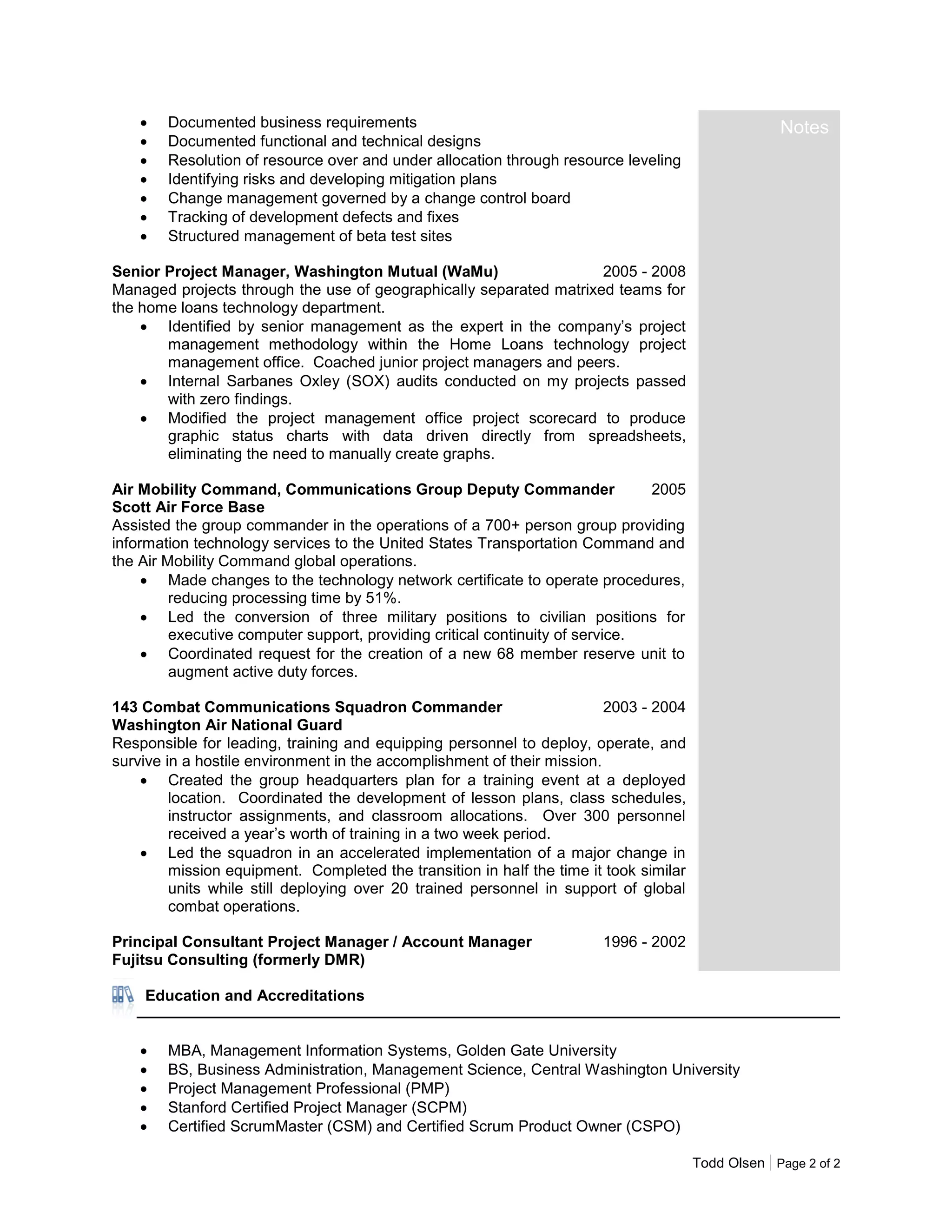 Resume of Todd Olsen | PDF