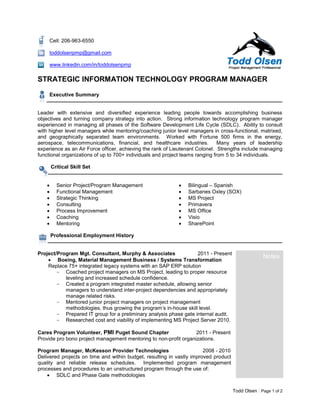 Resume of Todd Olsen | PDF