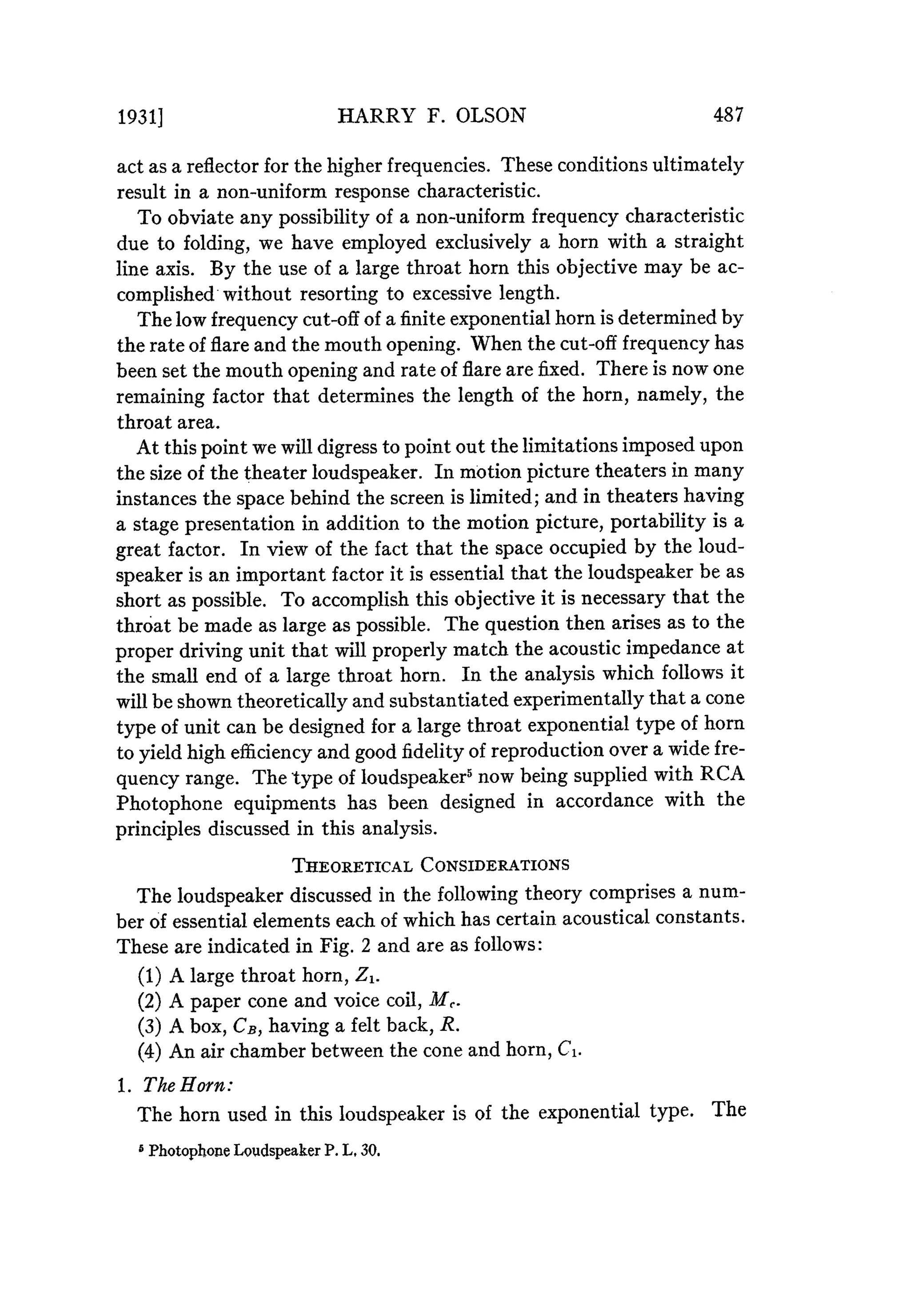 Olson Article 1937 Horn Loudspeakers Pdf Free Download