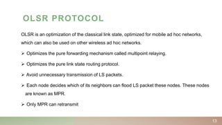 OLSR | Optimized Link State Routing Protocol | PPTX