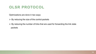 OLSR | Optimized Link State Routing Protocol | PPTX