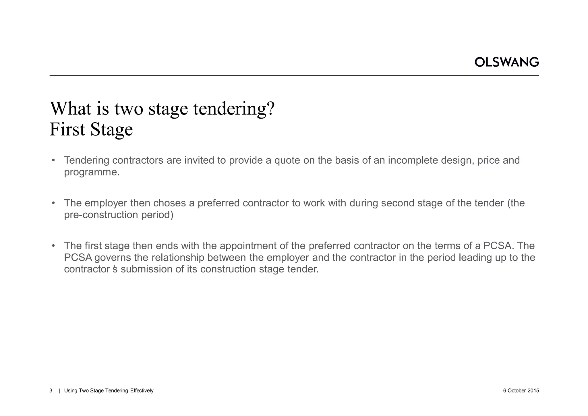 Using Two-Stage Tendering Effectively | PDF