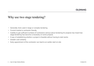 Using Two-Stage Tendering Effectively | PDF