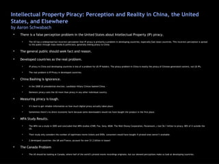 IP Piracy Presentation | PPT | World/International Music | Music