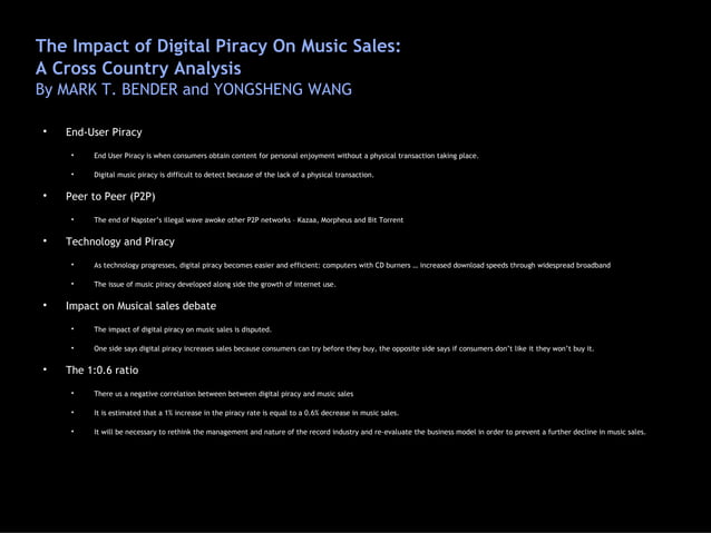 IP Piracy Presentation | PPT | World/International Music | Music
