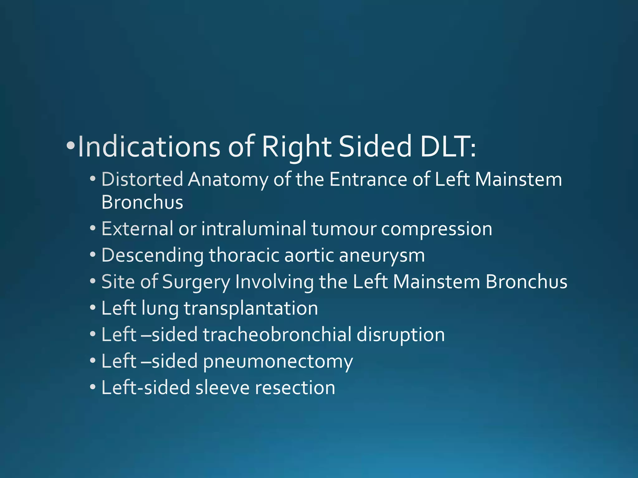 One Lung Ventilation | PPTX