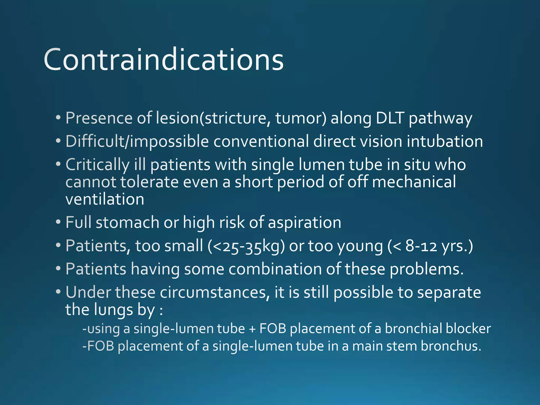 One Lung Ventilation | PPTX