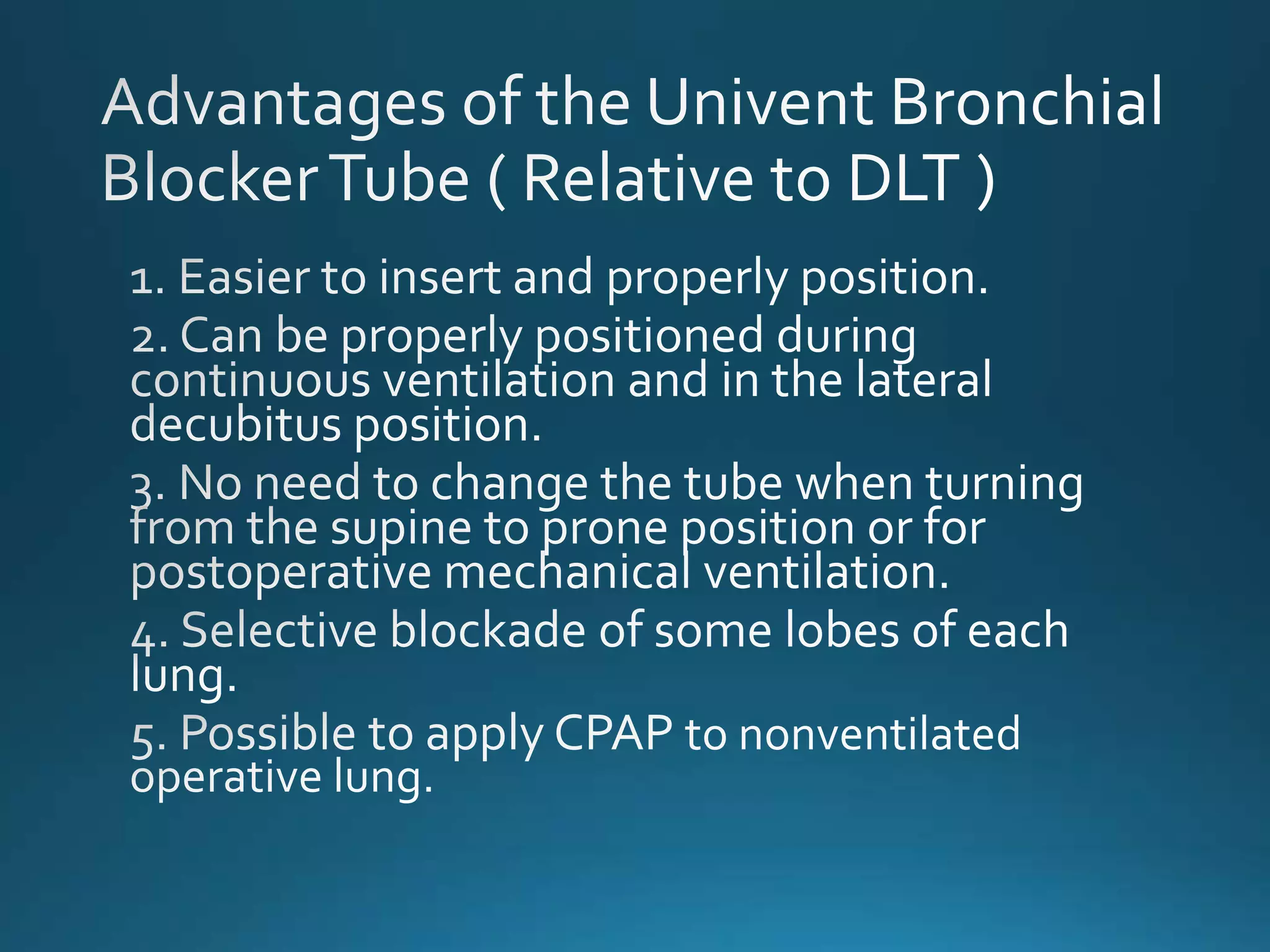 One Lung Ventilation | PPTX