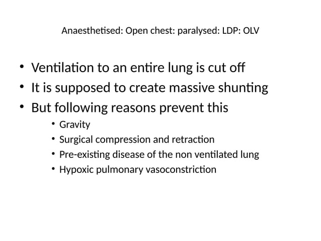 OLV - Physiology and pathology one lungs | PPT
