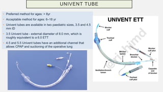 One lung ventilation in pediatric and adult patients | PPTX