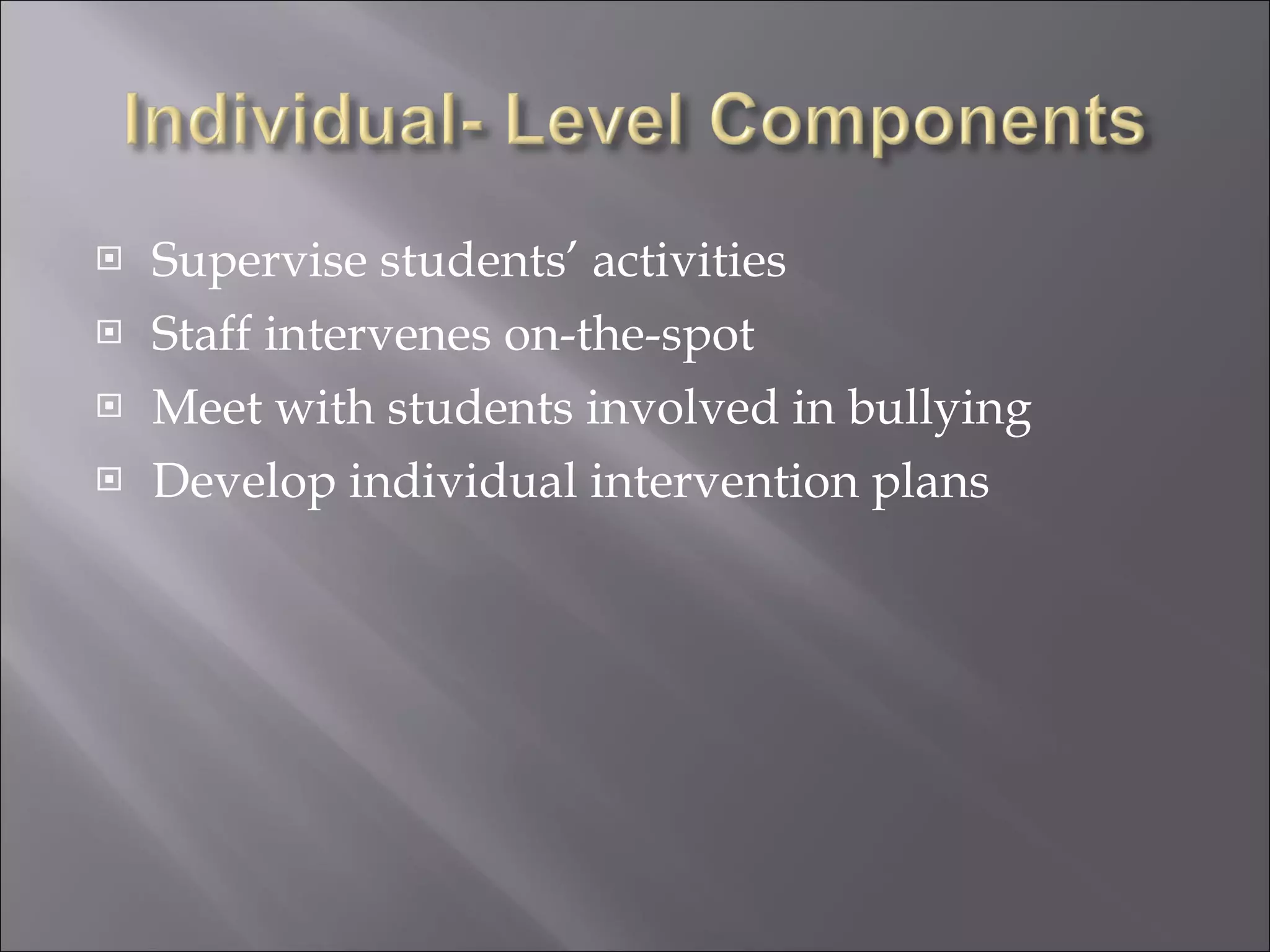 Olweus Bullying Prevention | PPT