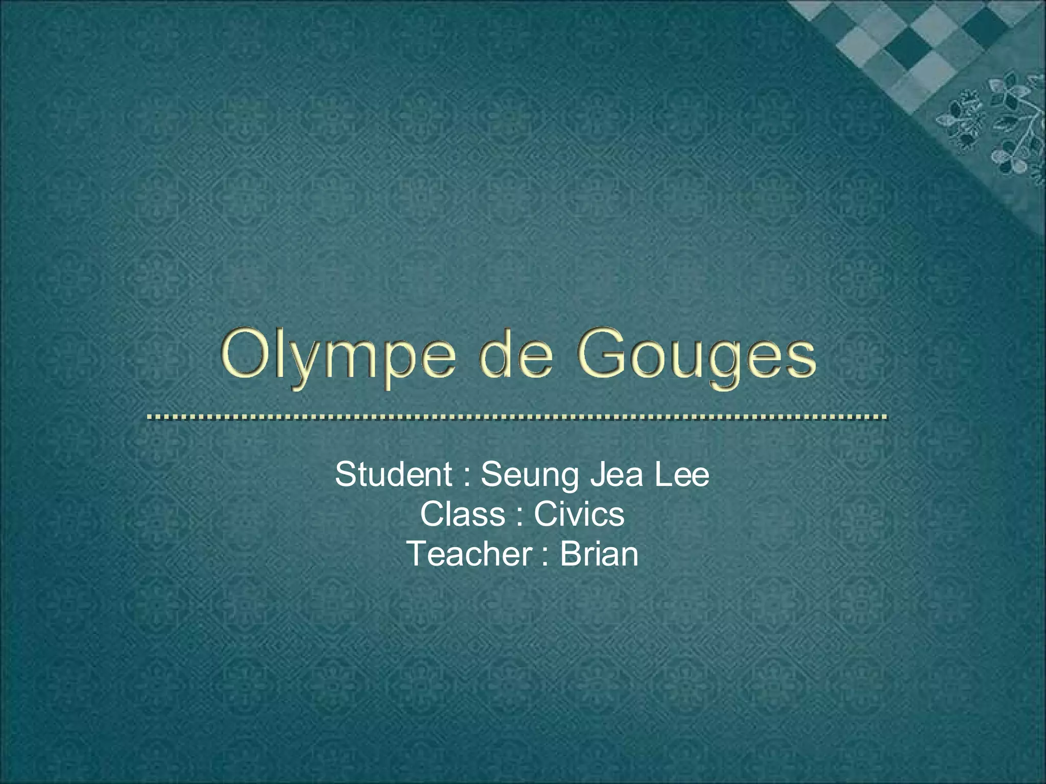 Olympe De Gouges | PPT