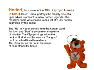 Mascots in the Olympics | PPT