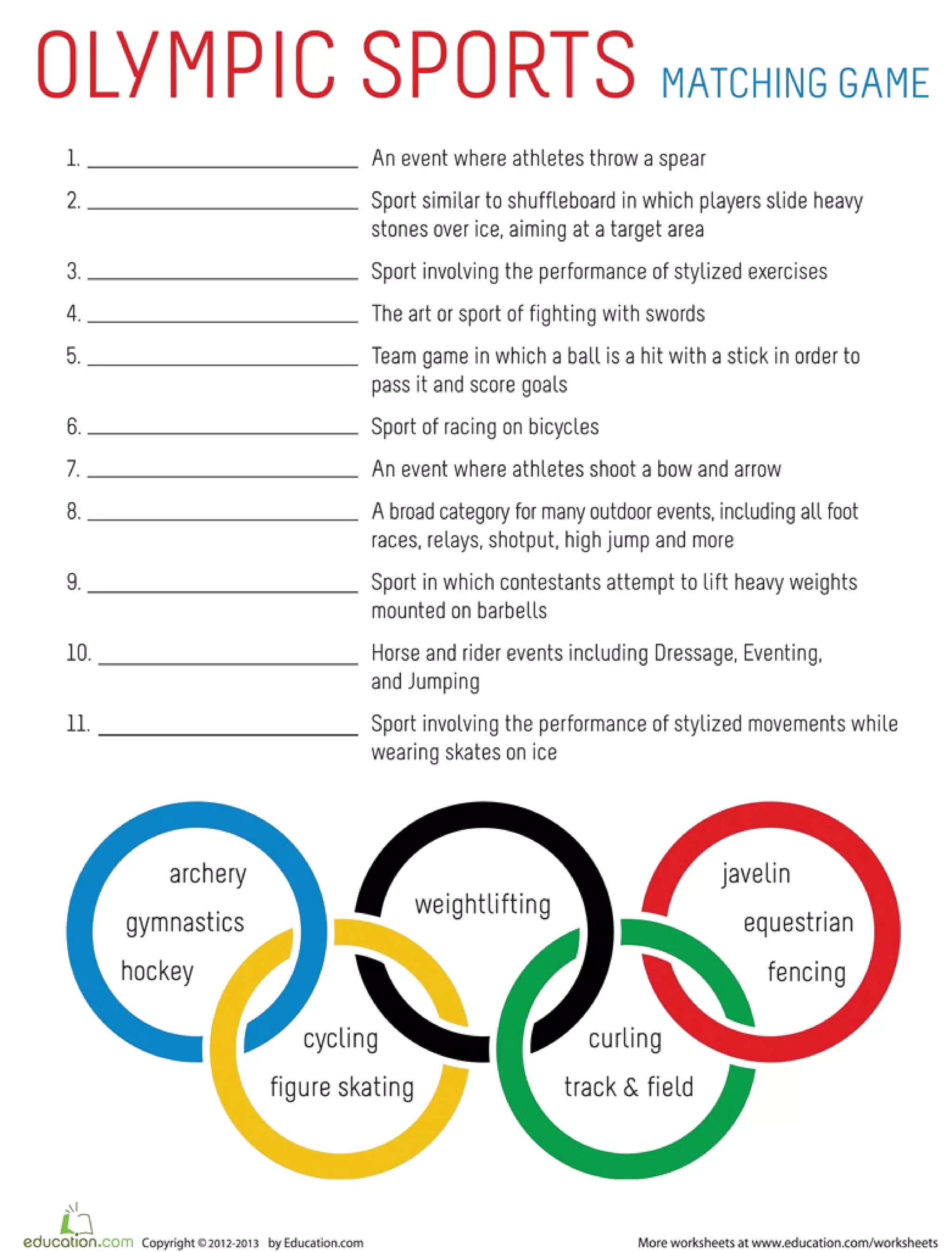 Olympic sports-worksheet (2)-1-site(2) | PDF