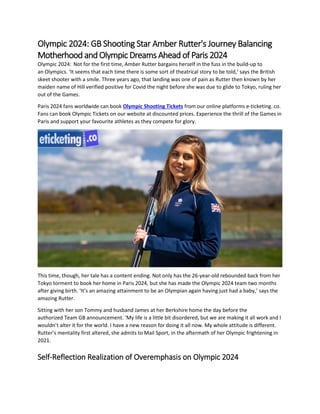 Olympic 2024 GB Shooting Star Amber Rutter's Journey Balancing ...