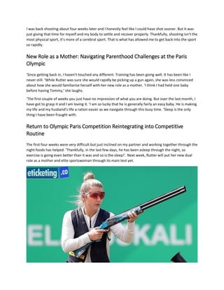 Olympic 2024 GB Shooting Star Amber Rutter's Journey Balancing ...