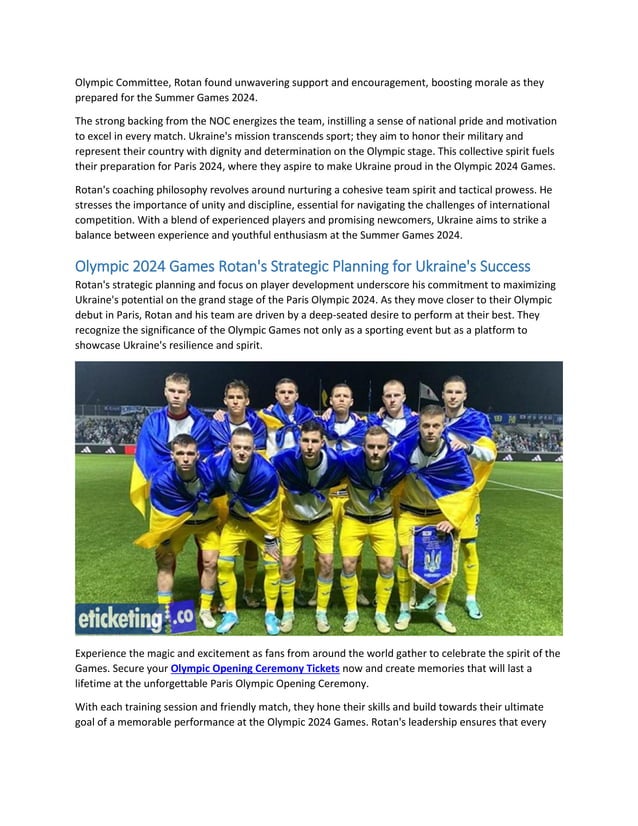 Olympic 2024 Ruslan Rotan's Journey and Ukraine's Quest for Football ...