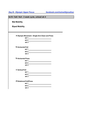 Olympic 2-Day Strength Training Program | PDF