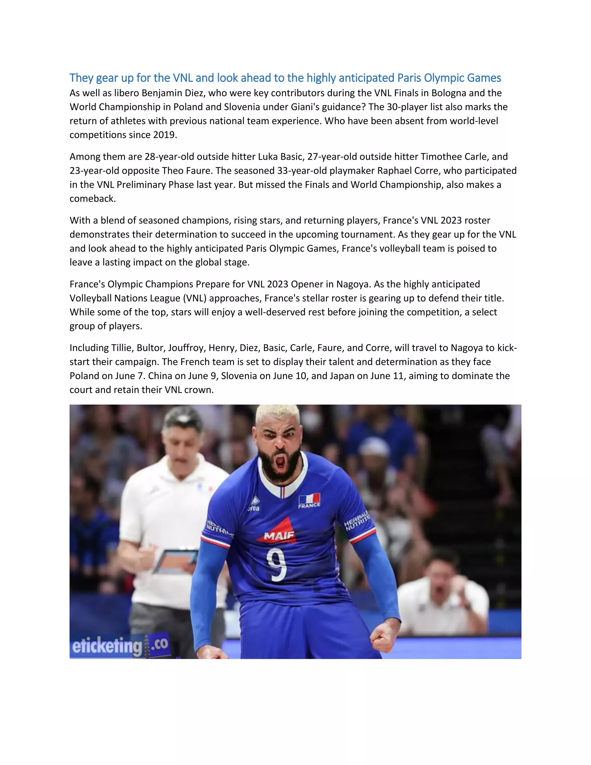 Olympic Games: France's Volleyball Team Aims for 100% Performance in ...
