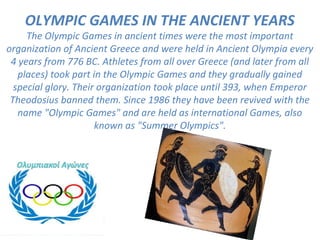 Olympic games in the ancient years | PPT