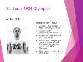 OLYMPIC MEN'S 100 METERS GOLD MEDALISTS.pptx