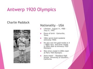 OLYMPIC MEN'S 100 METERS GOLD MEDALISTS.pptx