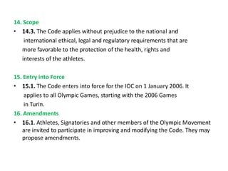 Olympic Movement Medical Code | PPT