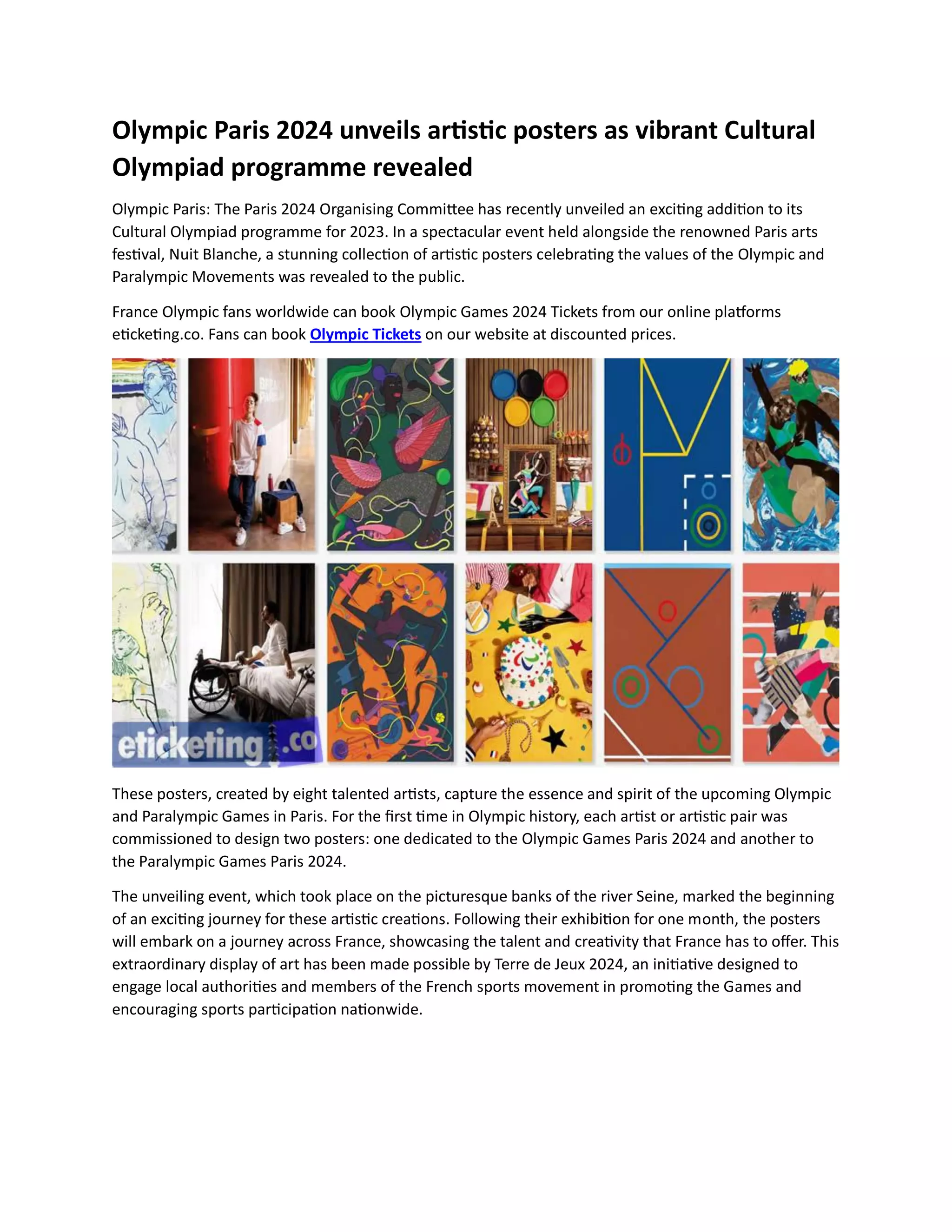 Olympic Paris 2024 unveils artistic posters as vibrant Cultural Olympiad programme revealed.pdf