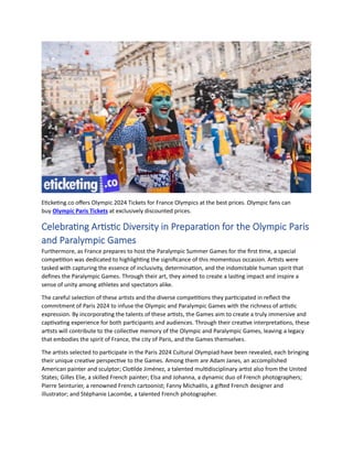 Olympic Paris 2024 unveils artistic posters as vibrant Cultural ...