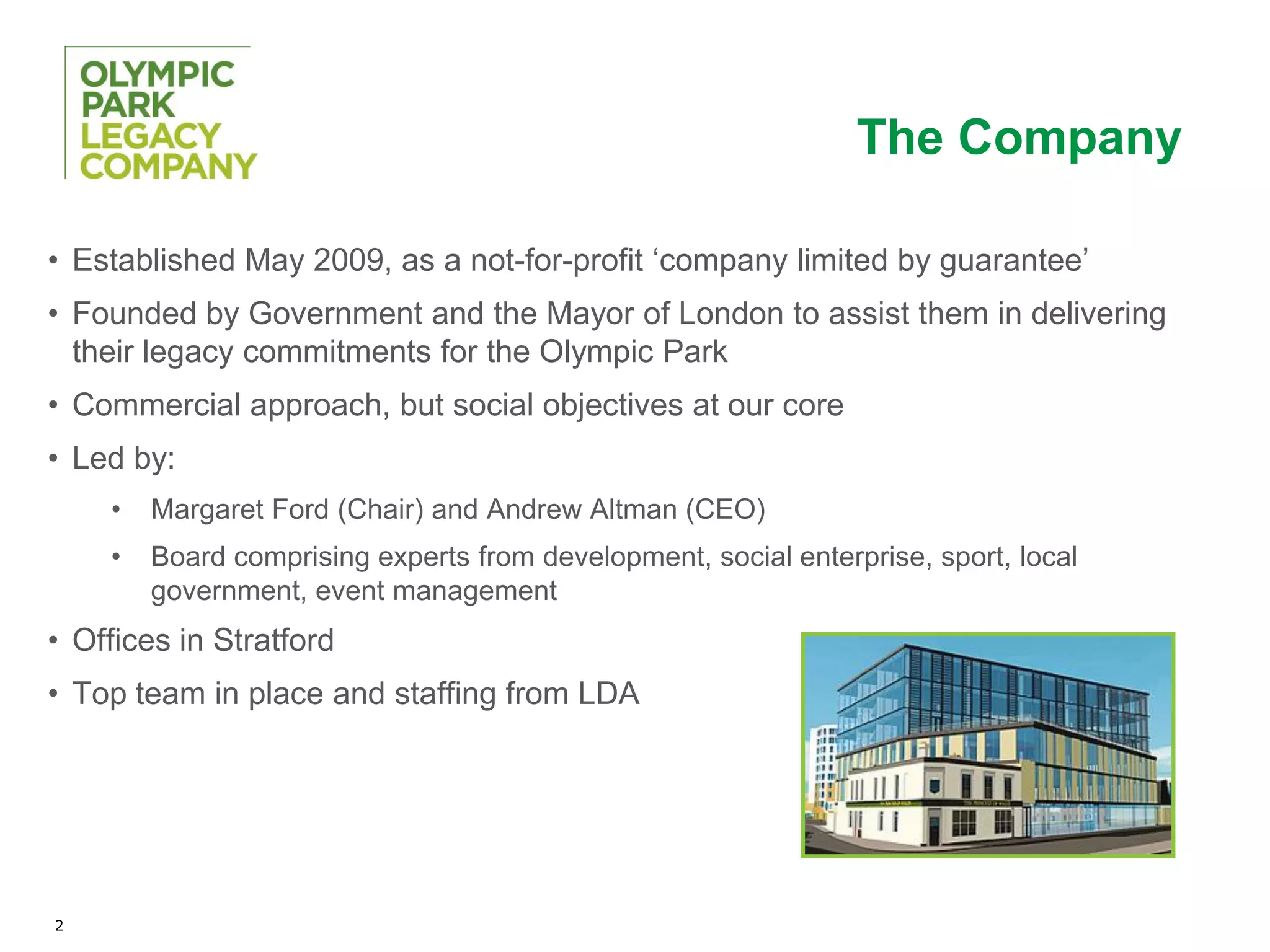 Olympic Park Legacy Company: Duncan Innes | PPT