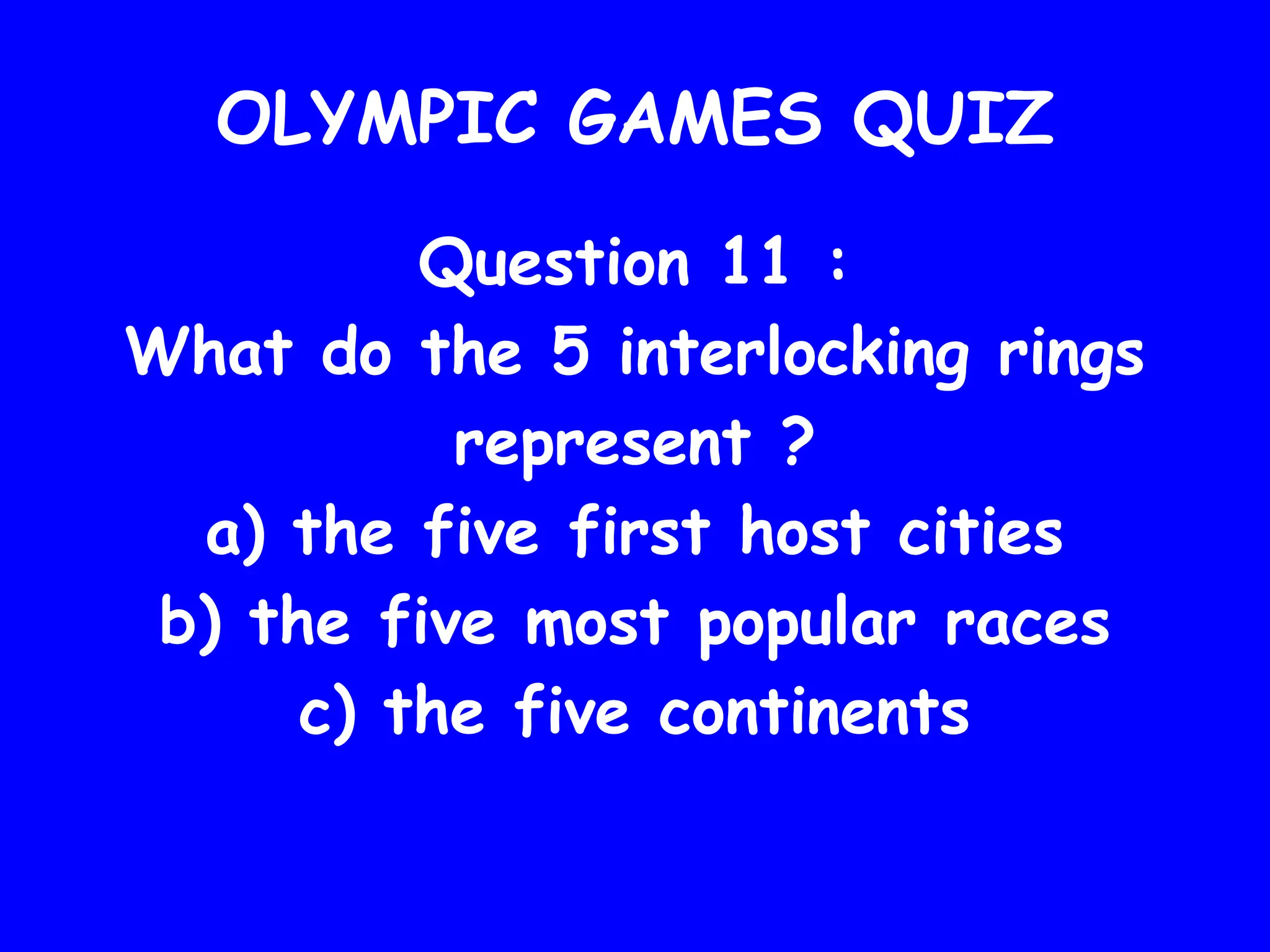 olympic quiz for learners in ESL education | PPT