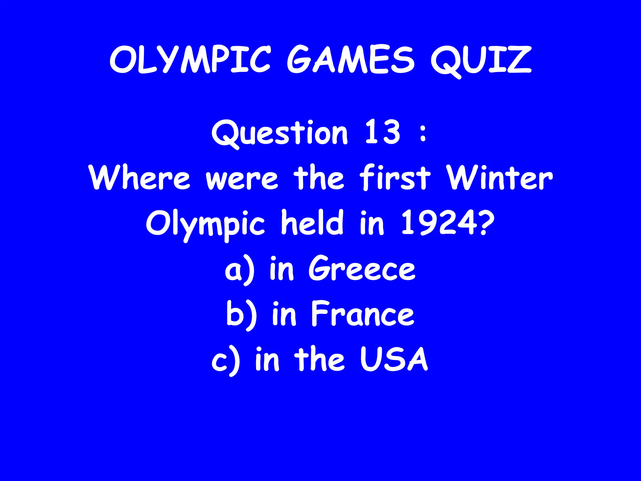 olympic quiz for learners in ESL education | PPT