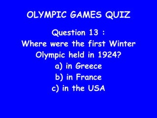 olympic quiz for learners in ESL education | PPT